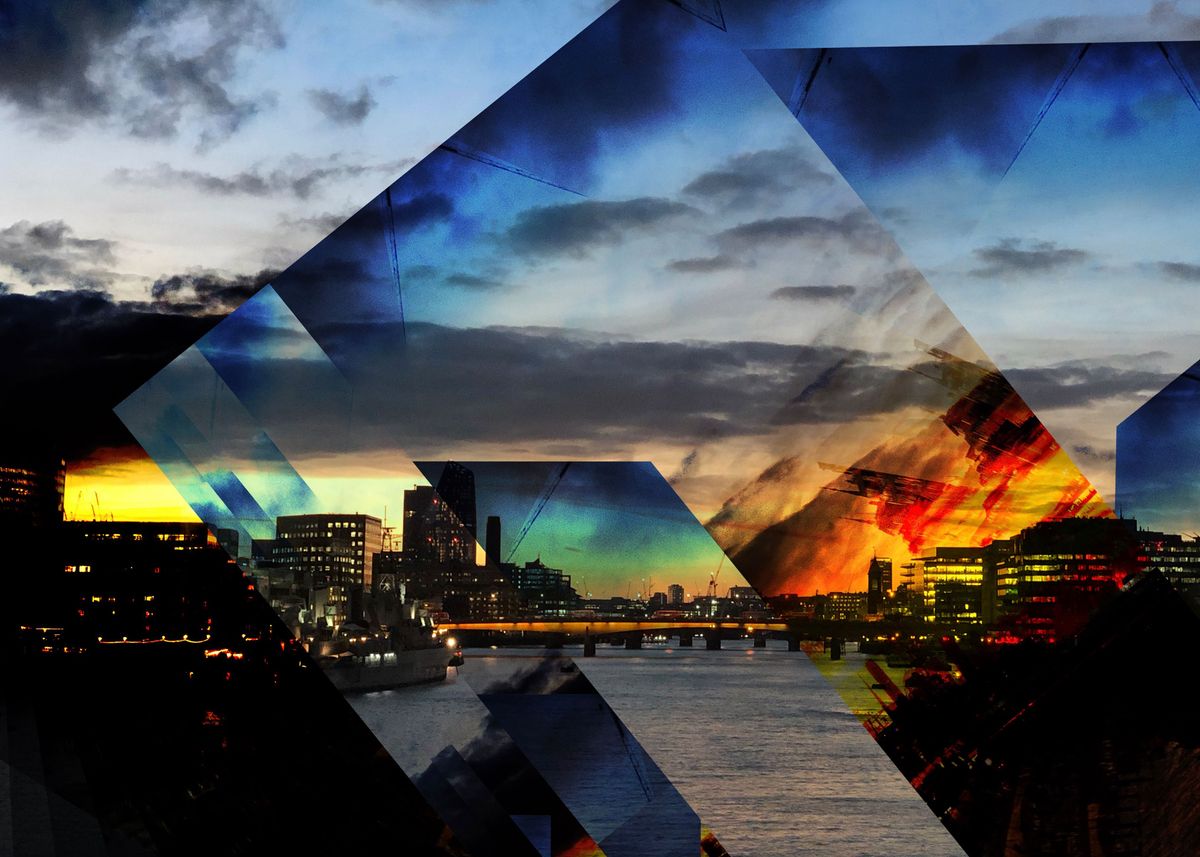 'London Glitched' Poster, picture, metal print, paint by RJ Partington ...