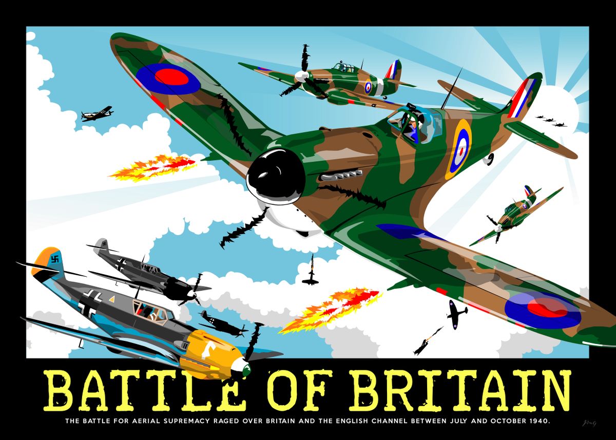 'Battle of Britain' Poster, picture, metal print, paint by James Mc ...