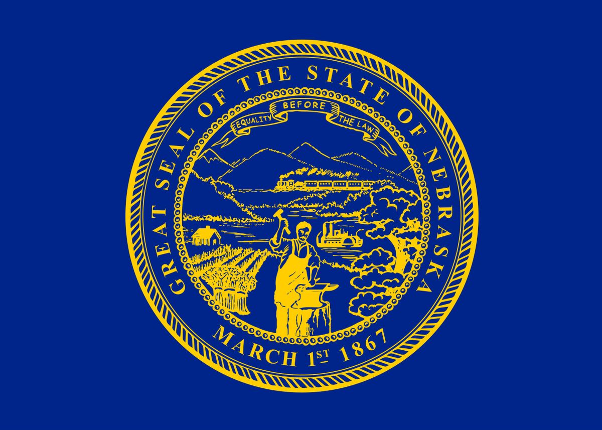 'Nebraska Flag' Poster by Maksym Kapliuk | Displate