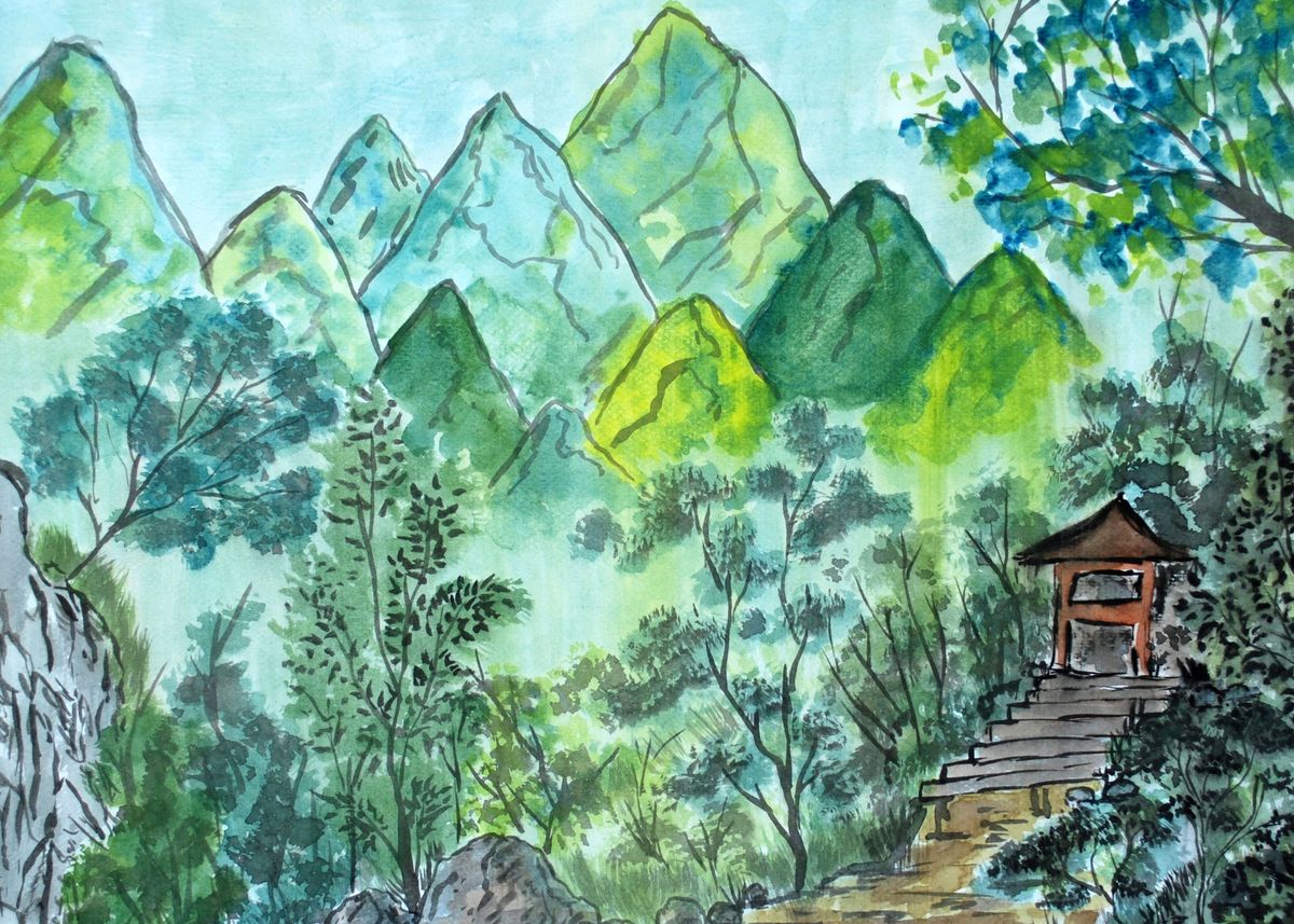 'Emerald Woods' Poster, picture, metal print, paint by Sebastian ...