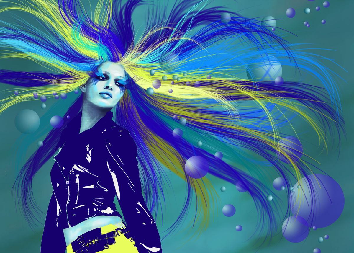 'Azure ' Poster, picture, metal print, paint by Kateryna Bortsova ...