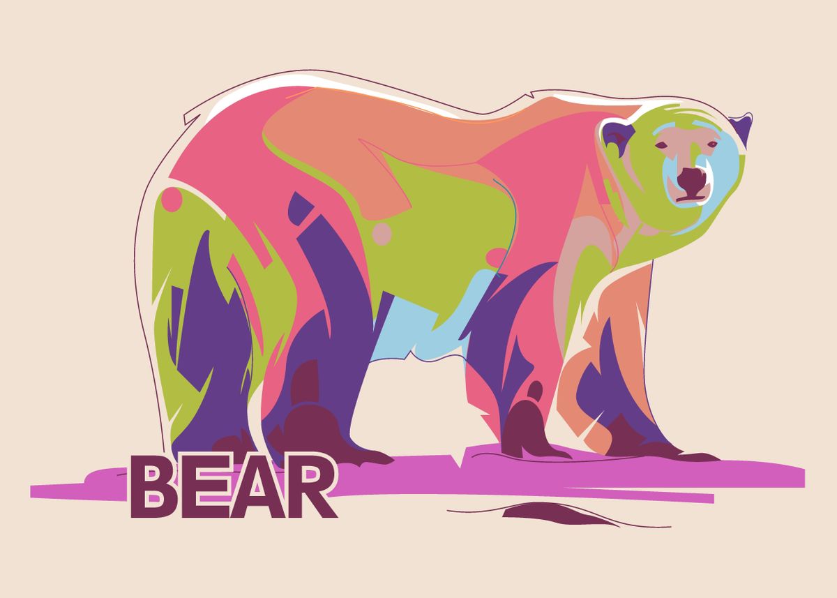 'Bear Pop Art' Poster by Abby Baok | Displate