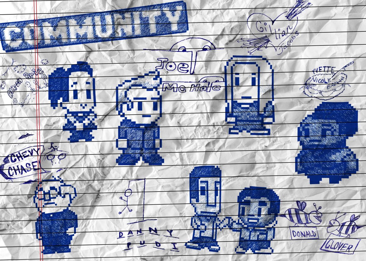 'Community College Doodles' Poster, picture, metal print, paint by Apo ...