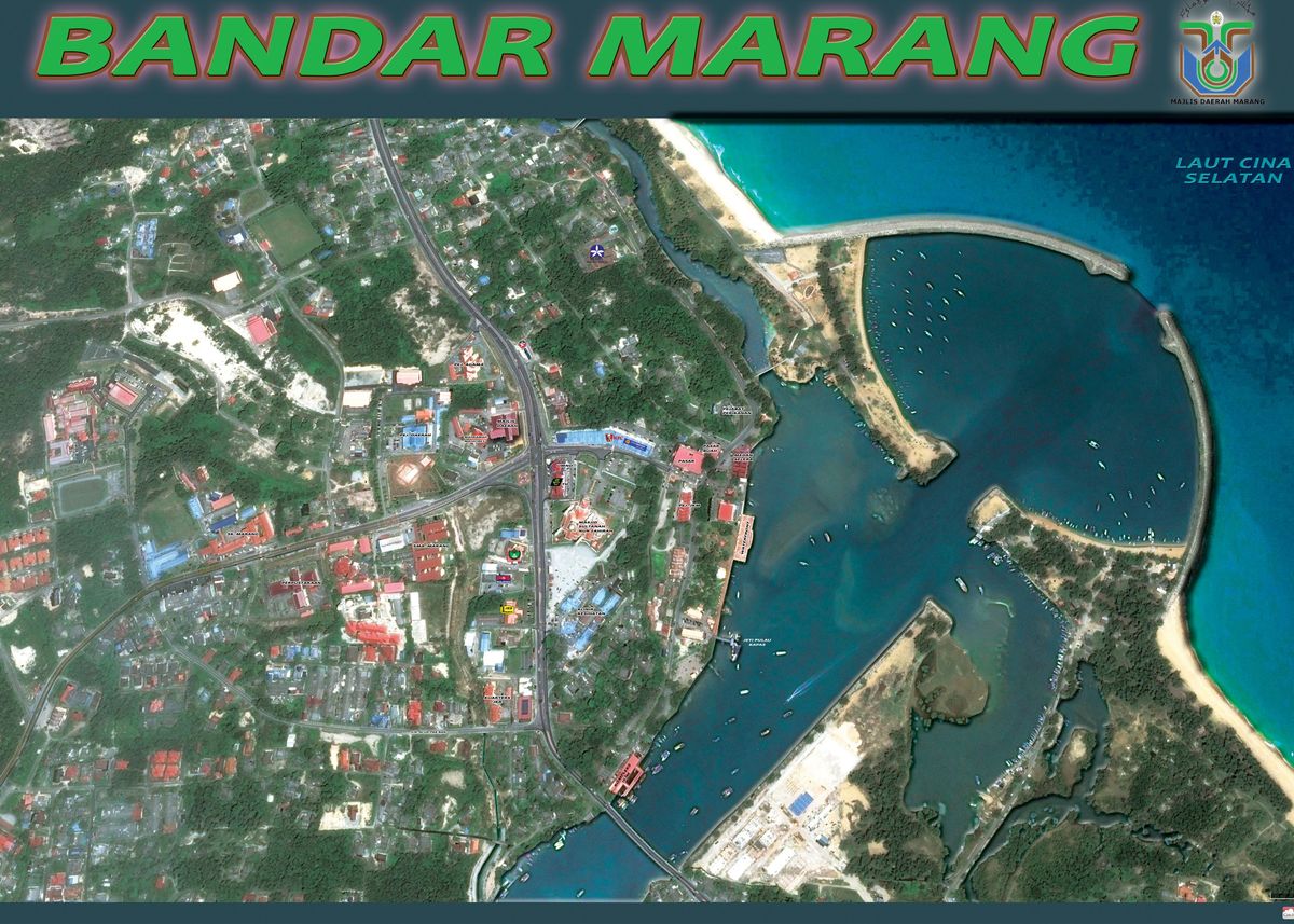 'Bandar Marang Map' Poster, picture, metal print, paint by mohd kamal ...