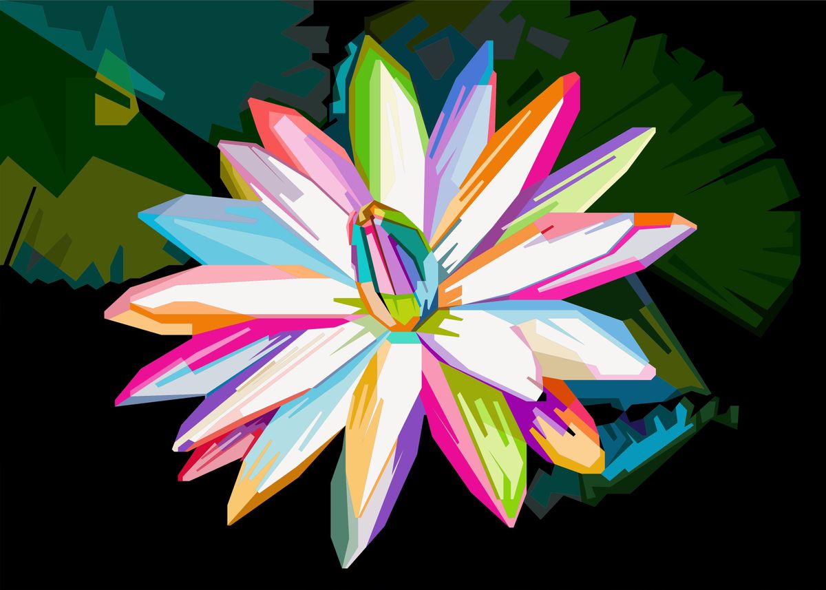 'Lotus pop art' Poster, picture, metal print, paint by ND Opank21 ...