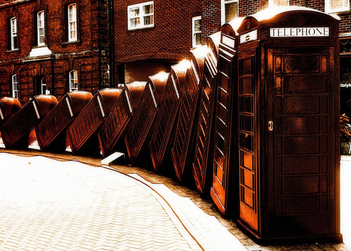 'London old phone boxes' Poster, picture, metal print, paint by Maja ...