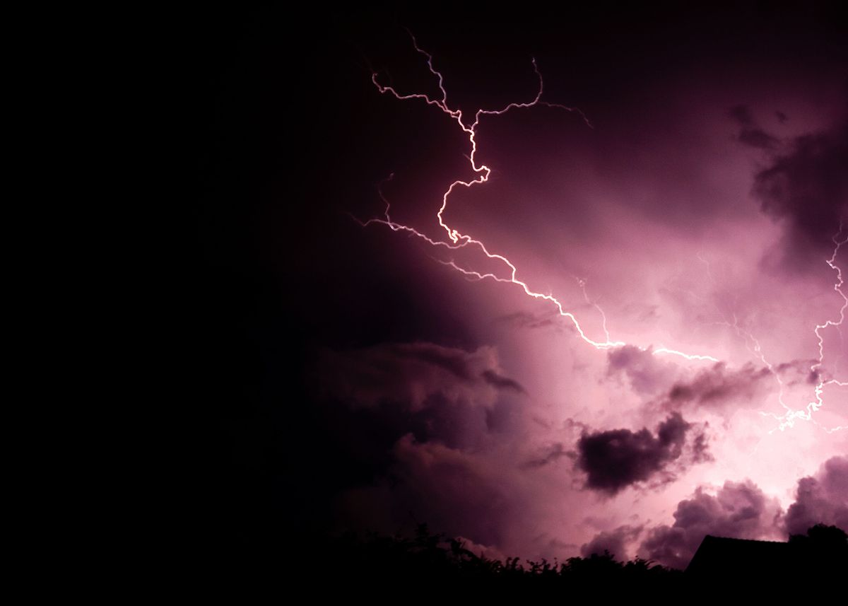 'Lightning strike' Poster, picture, metal print, paint by André Dias ...