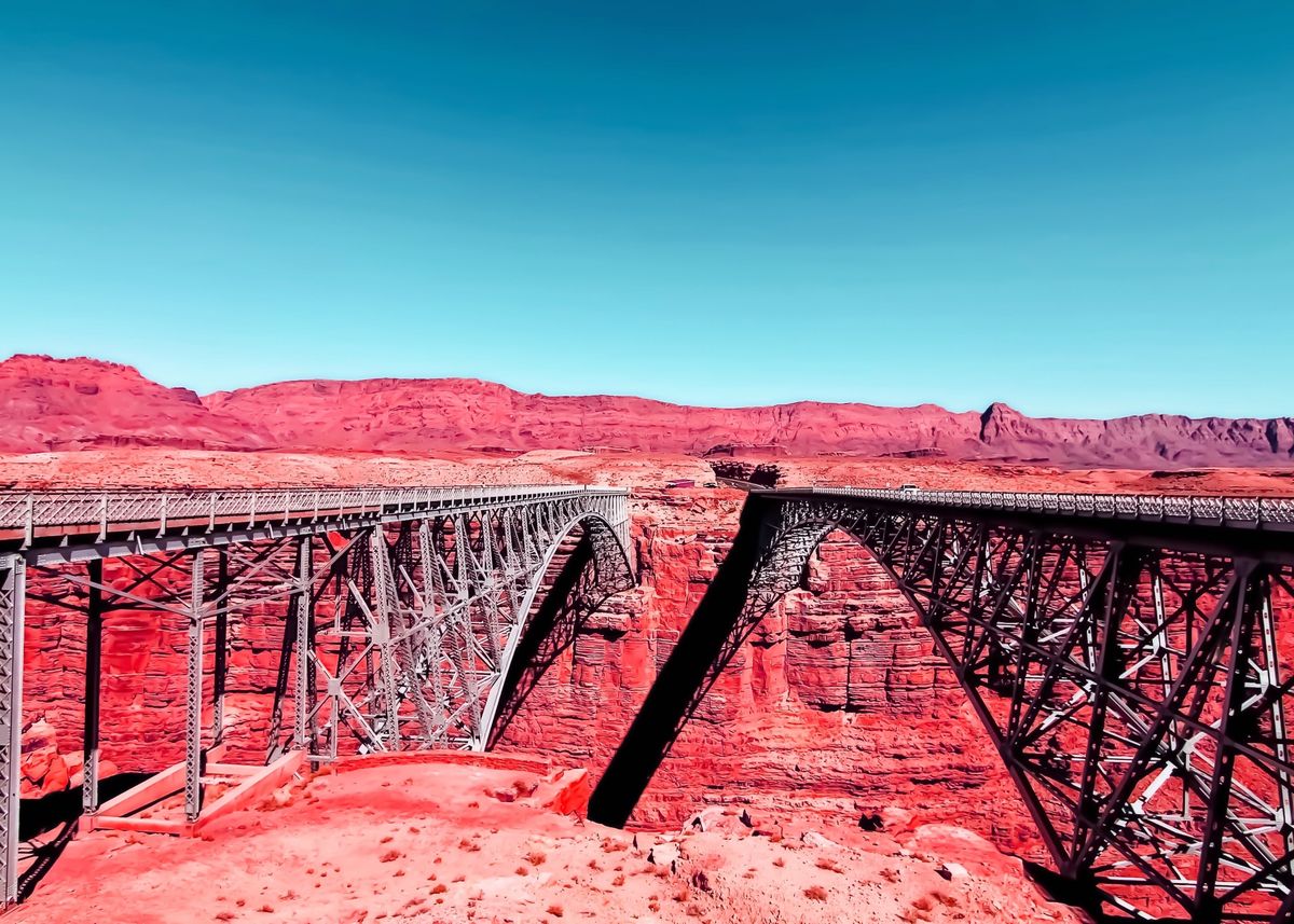 'bridge in the desert' Poster, picture, metal print, paint by timmy LA ...