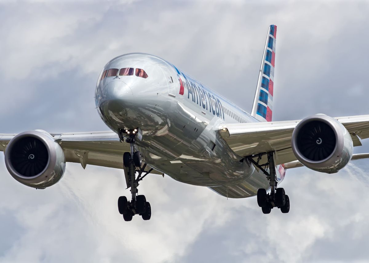 'American Airlines 787' Poster, picture, metal print, paint by hugo ...