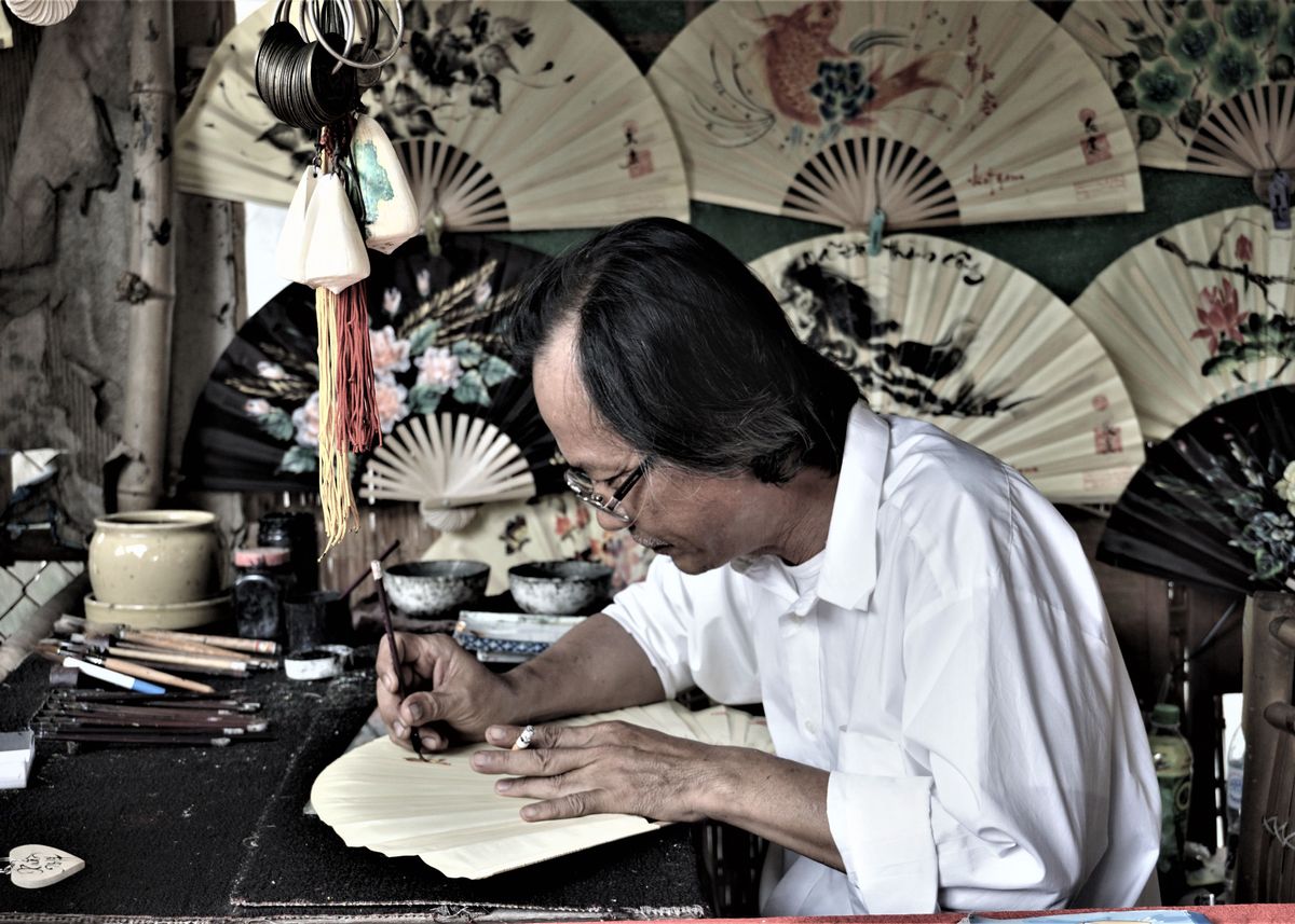 'Hand fan design' Poster by Hoang Yen | Displate