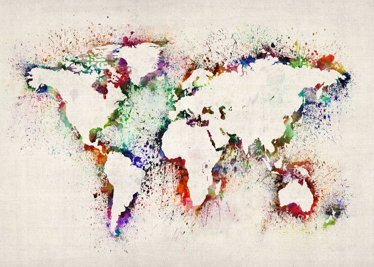 'World Map Painting' Poster, picture, metal print, paint by Michael ...