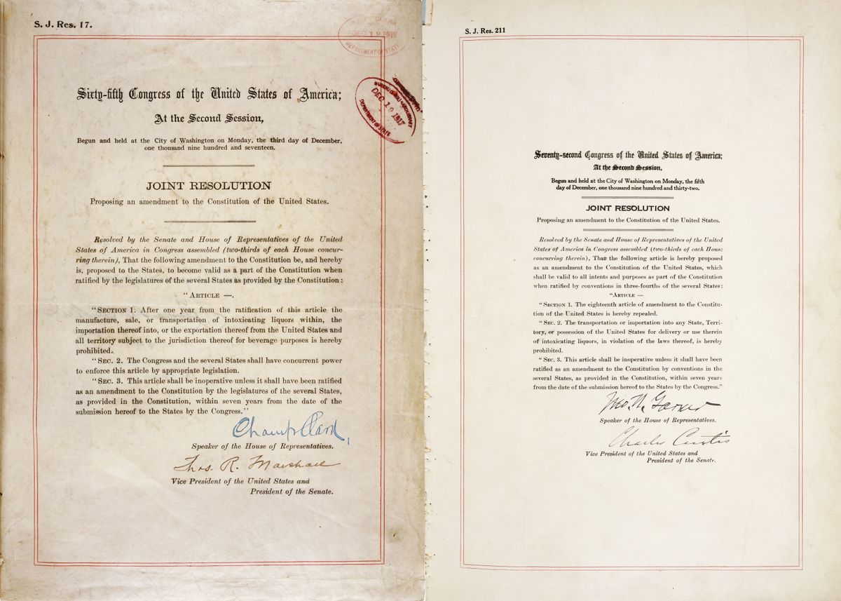 '18th and 21st Amendments' Poster, picture, metal print, paint by ...