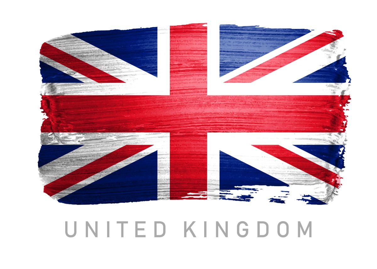 'United Kingdom flag map ' Poster, picture, metal print, paint by Kitty ...