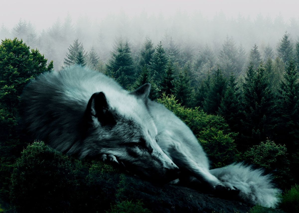 'Wolf in the Forest' Poster by Mateusz Ślemp | Displate