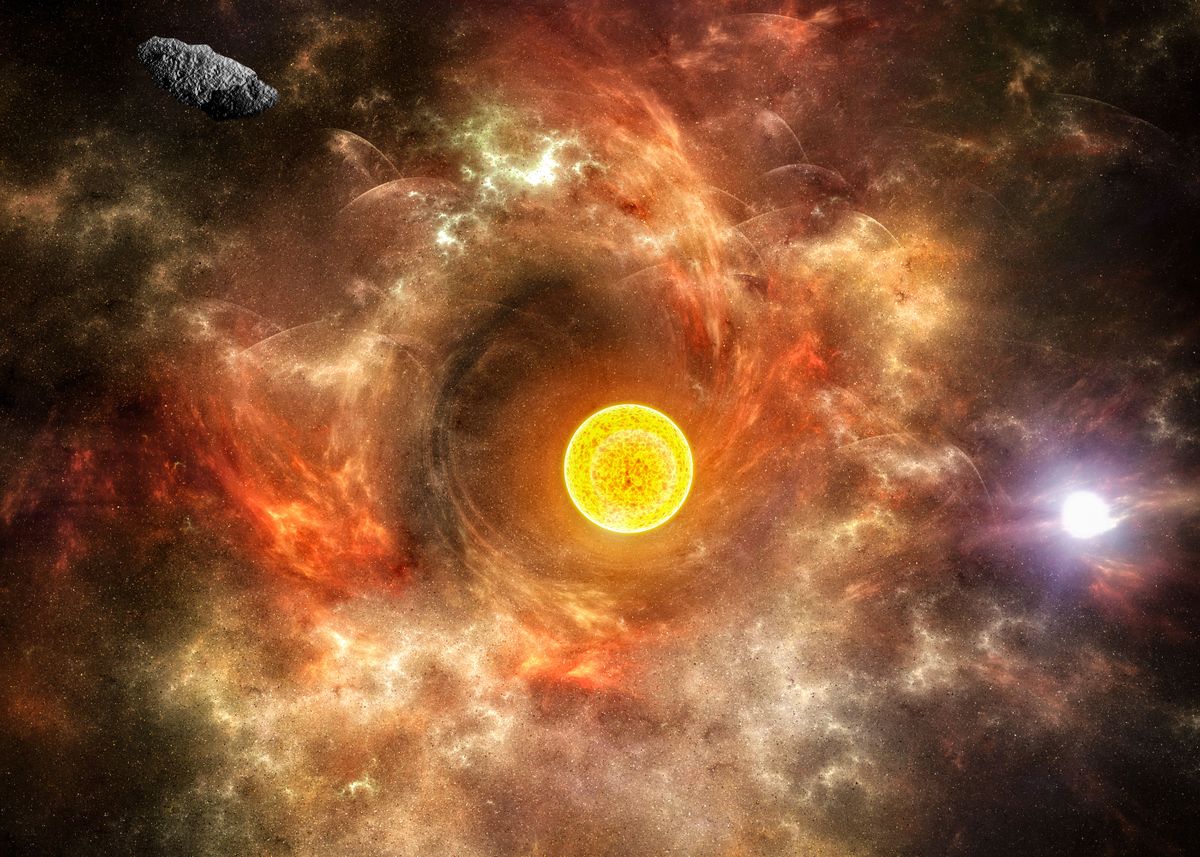 'Sun and nebula' Poster, picture, metal print, paint by Alain Gaymard ...