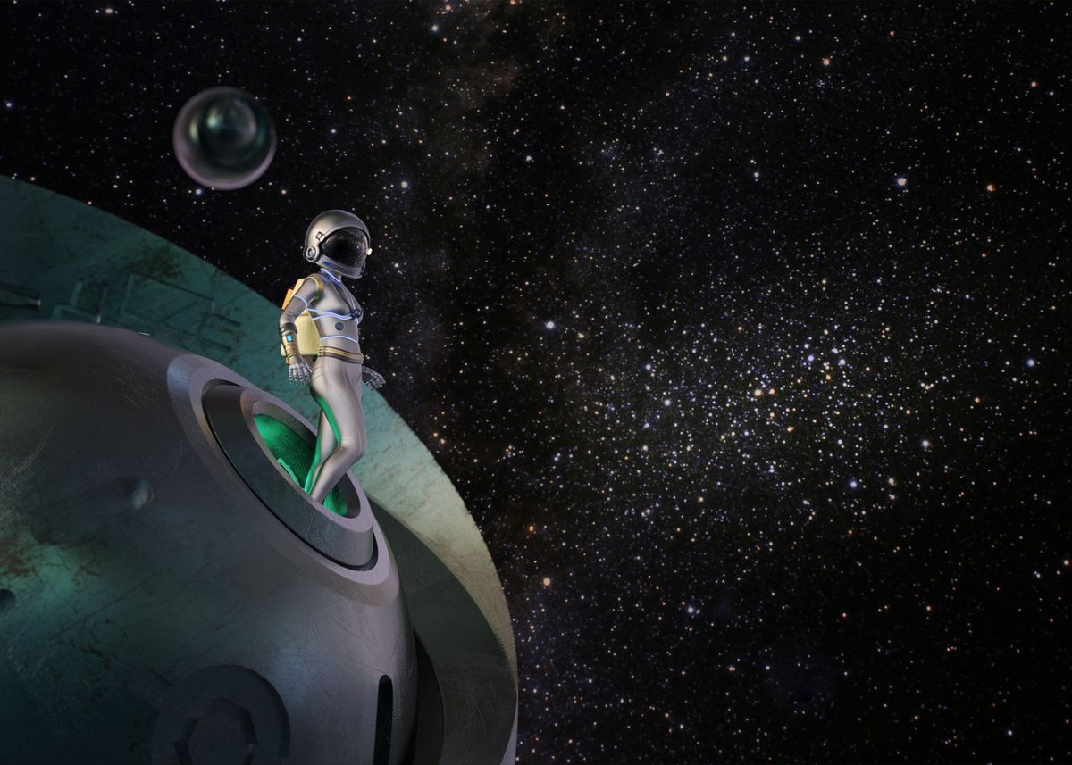 'Space time' Poster, picture, metal print, paint by Leon Teoh | Displate