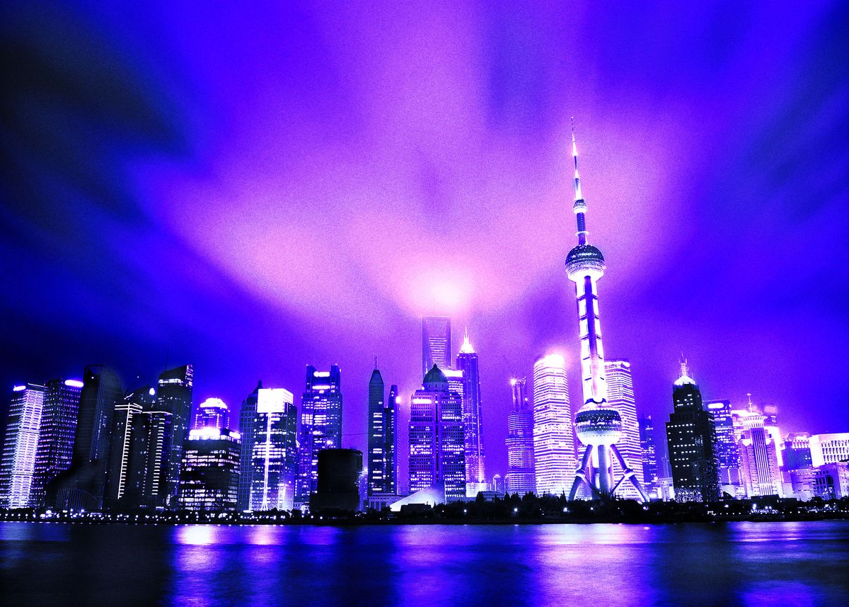 'Shanghai Sky' Poster, picture, metal print, paint by Brian Scutt ...