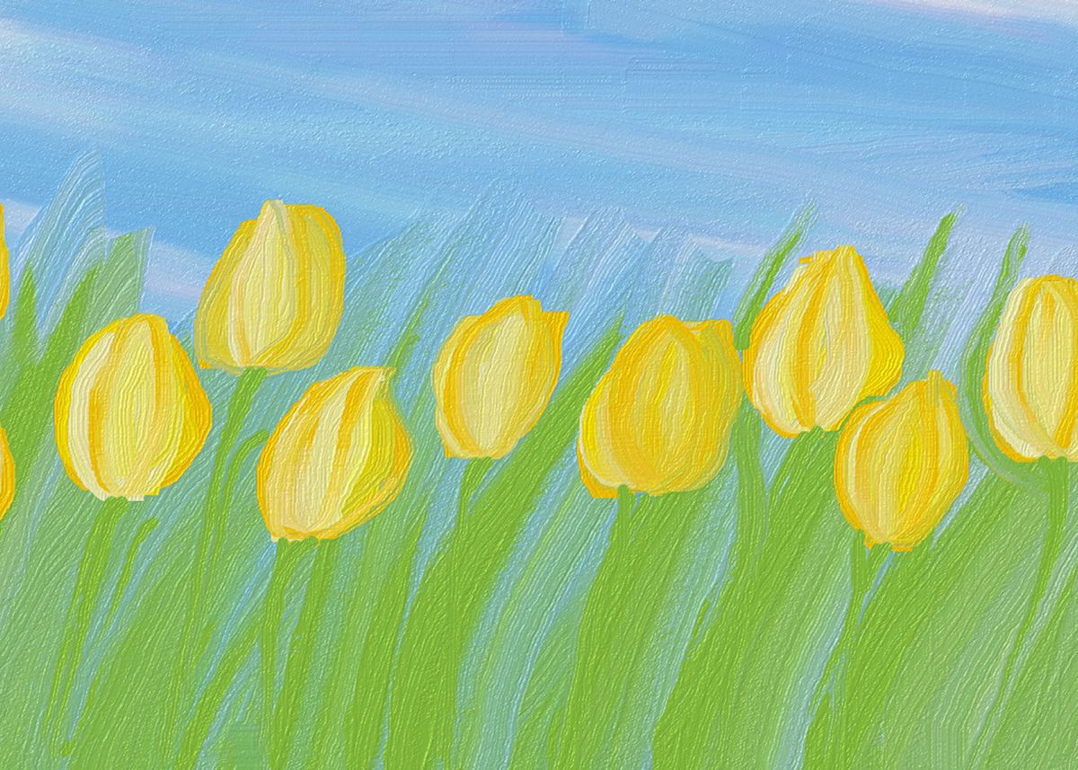 'yellow tulips' Poster, picture, metal print, paint by Noralyn Lucero | Displate