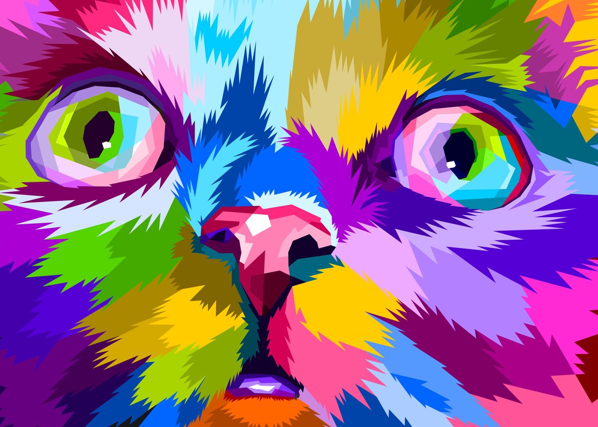 'close up of curv cat' Poster, picture, metal print, paint by peri ...