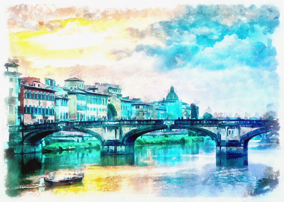 'Florence beautiful sunset ' Poster by cesare scarselletti | Displate
