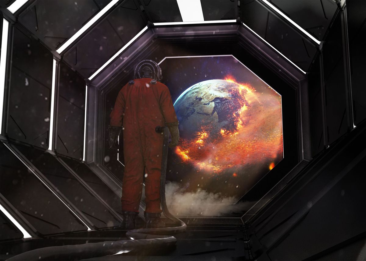 'Omega Cosmonaut' Poster, picture, metal print, paint by Russell Gray ...