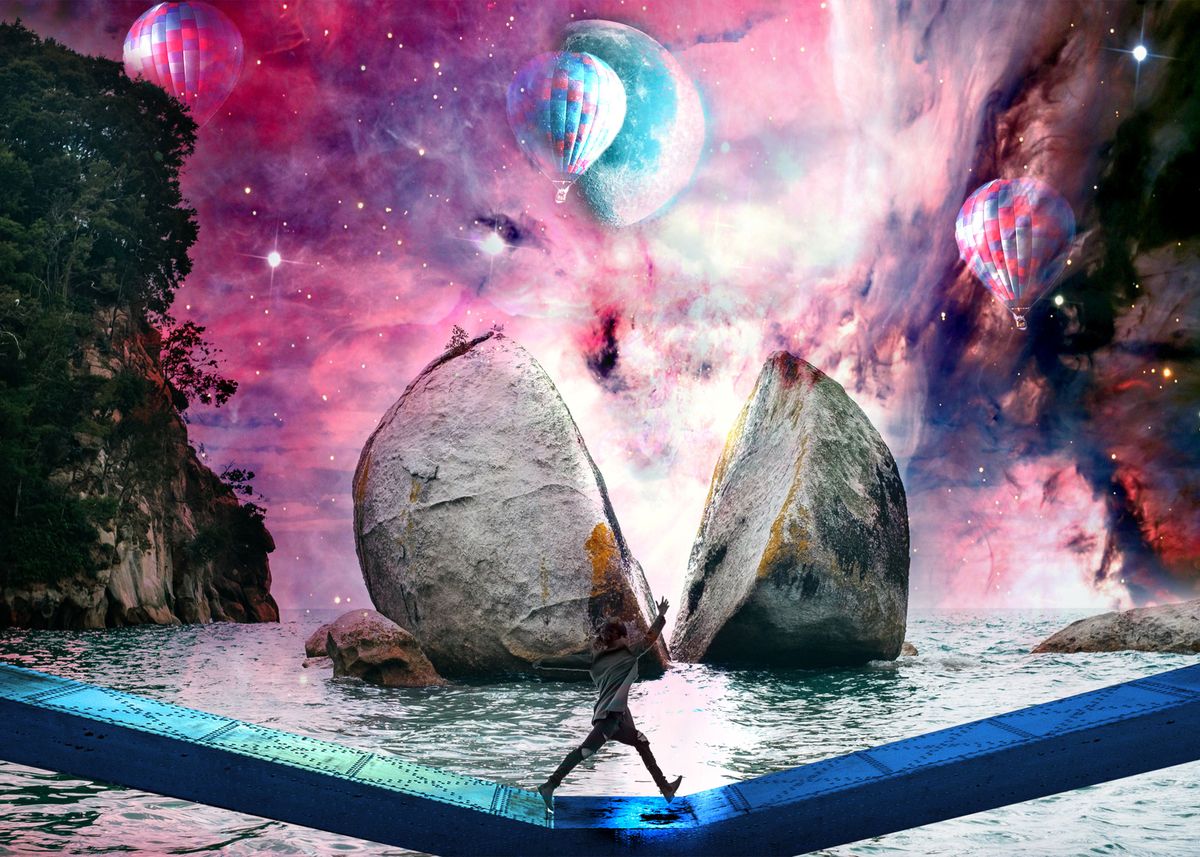 'Joy of nebula' Poster, picture, metal print, paint by Milos Maric ...