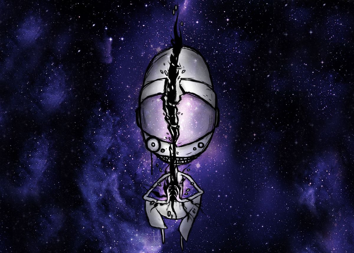 'broken alien' Poster, picture, metal print, paint by Miguel Martins ...