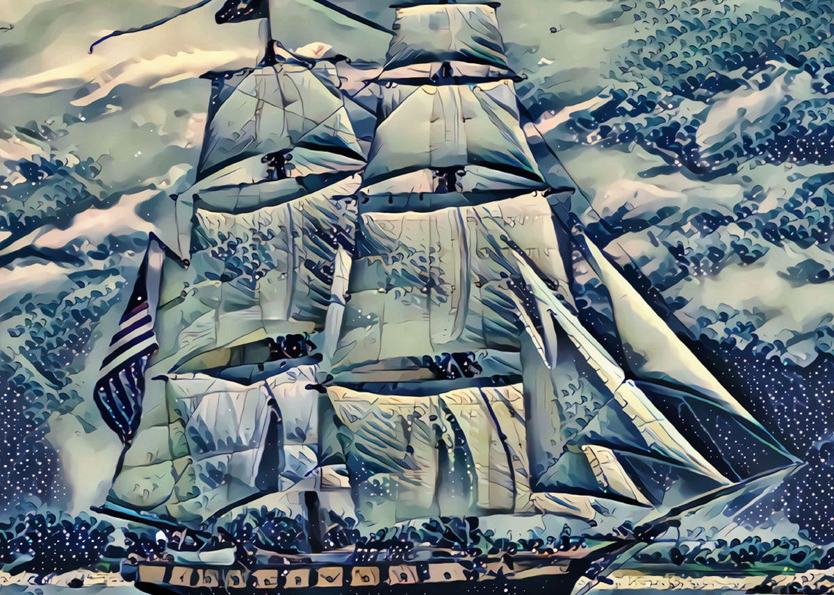 'White Storm Parus' Poster, picture, metal print, paint by ACR ACR ...