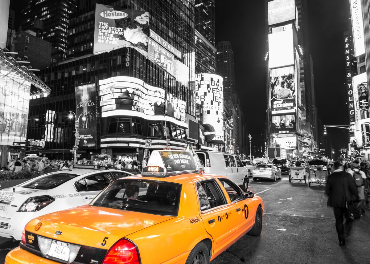 'Yellow Cab' Poster, picture, metal print, paint by Surendran ...