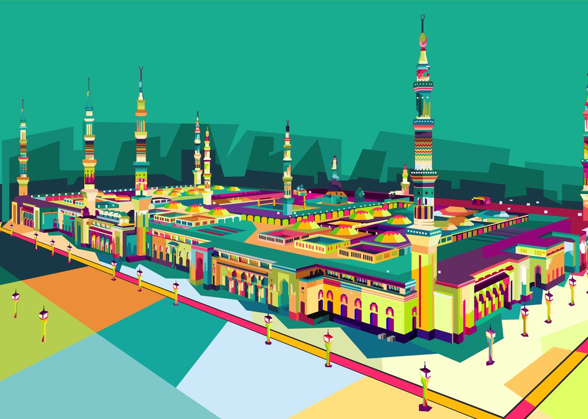 'Nabawi Mosque In PopArt' Poster by Ahmad Nur Ihsan | Displate