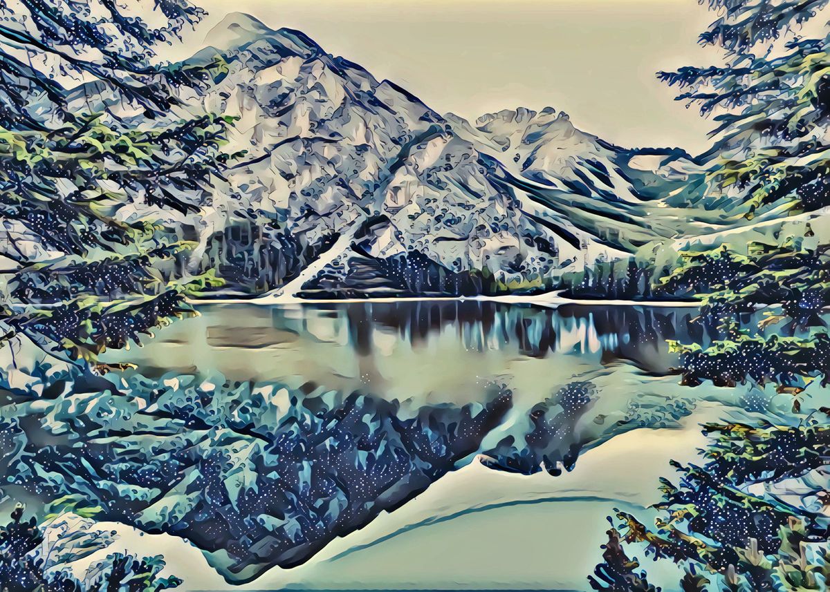 'White Landscape' Poster, picture, metal print, paint by ACR ACR | Displate