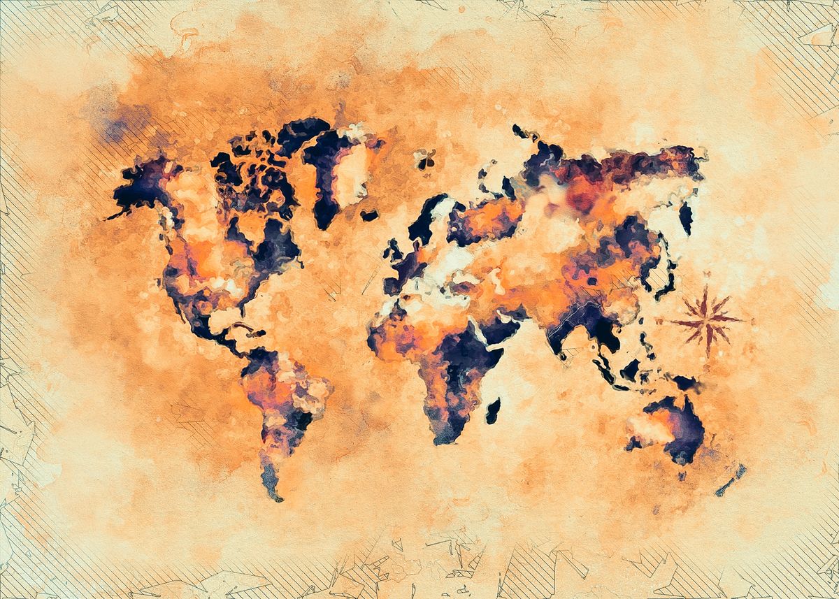 'world map global warming' Poster by JBJart Justyna Jaszke | Displate