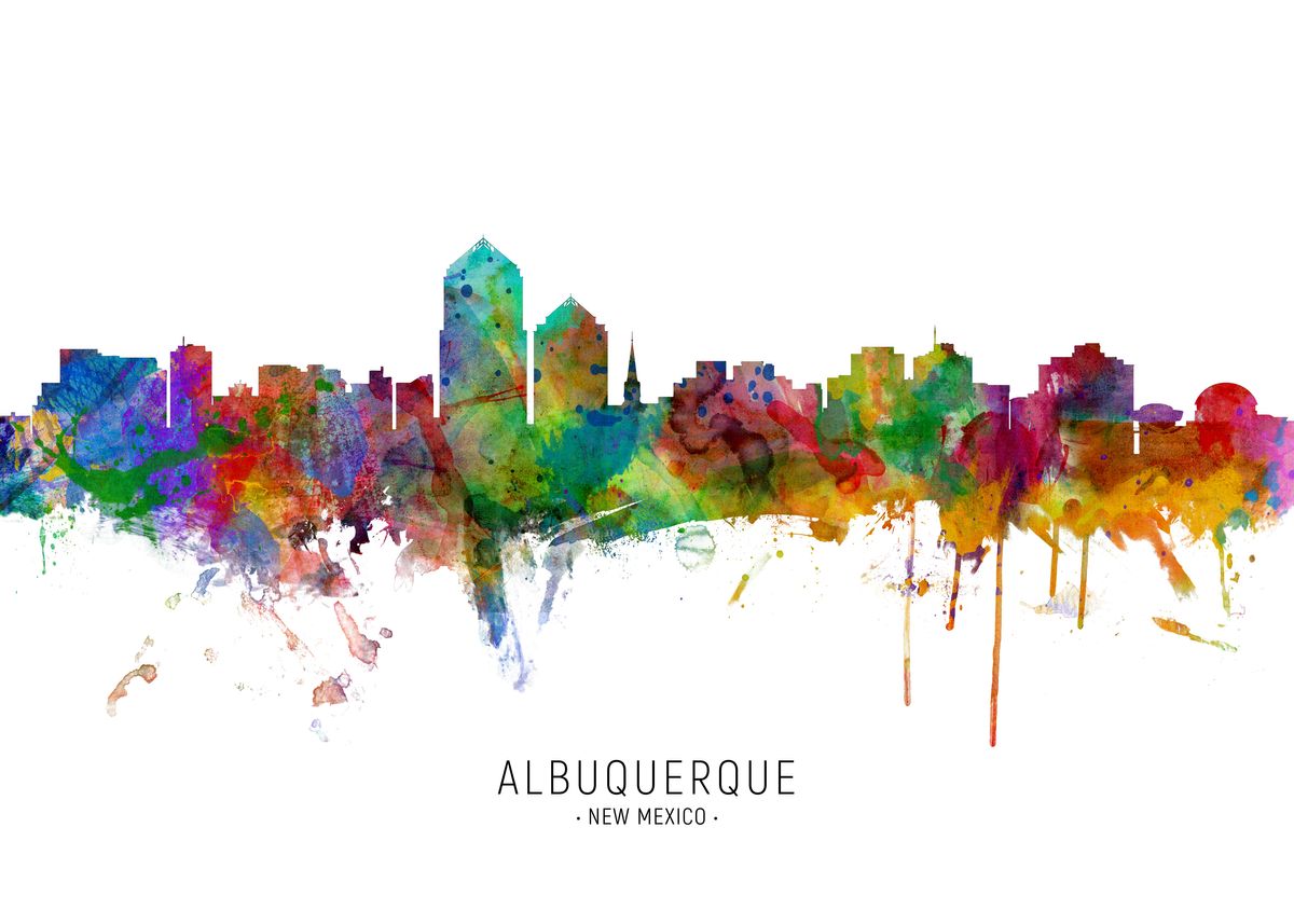 'Albuquerque Skyline' Poster, picture, metal print, paint by Michael ...