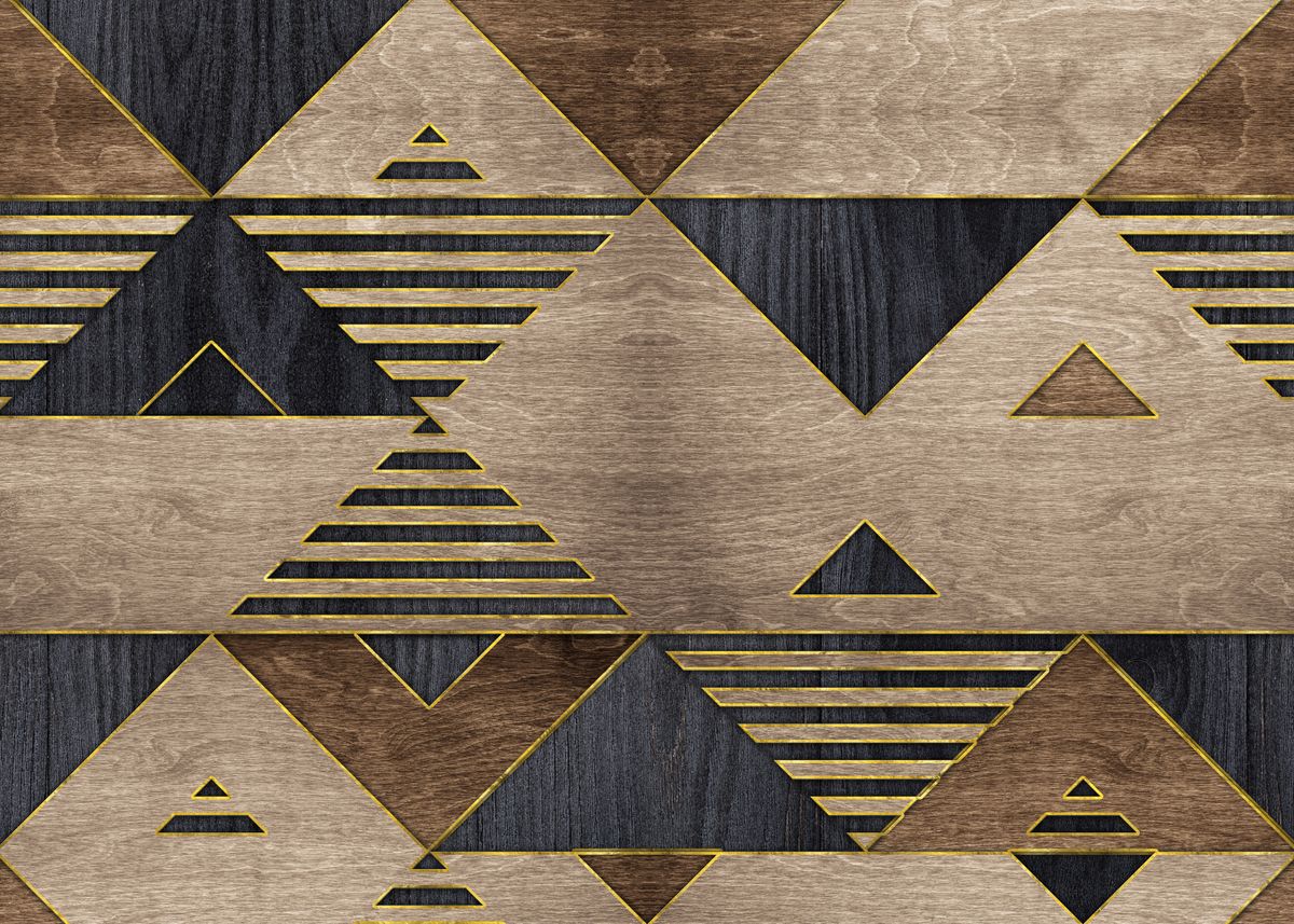'Geometric Wooden Pattern' Poster, picture, metal print, paint by ...