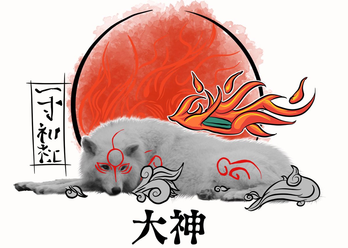 'Okami' Poster by Elisabetta Luana La Rocca | Displate