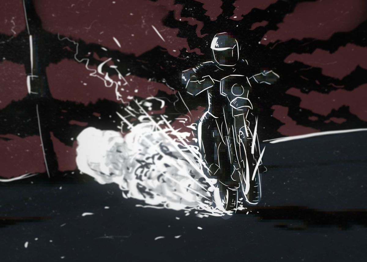 'Night Rider' Poster, picture, metal print, paint by Anton Miranda ...