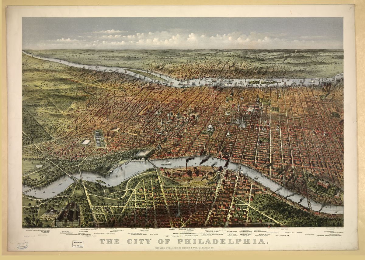 'City of Philadelphia 1875' Poster, picture, metal print, paint by ...
