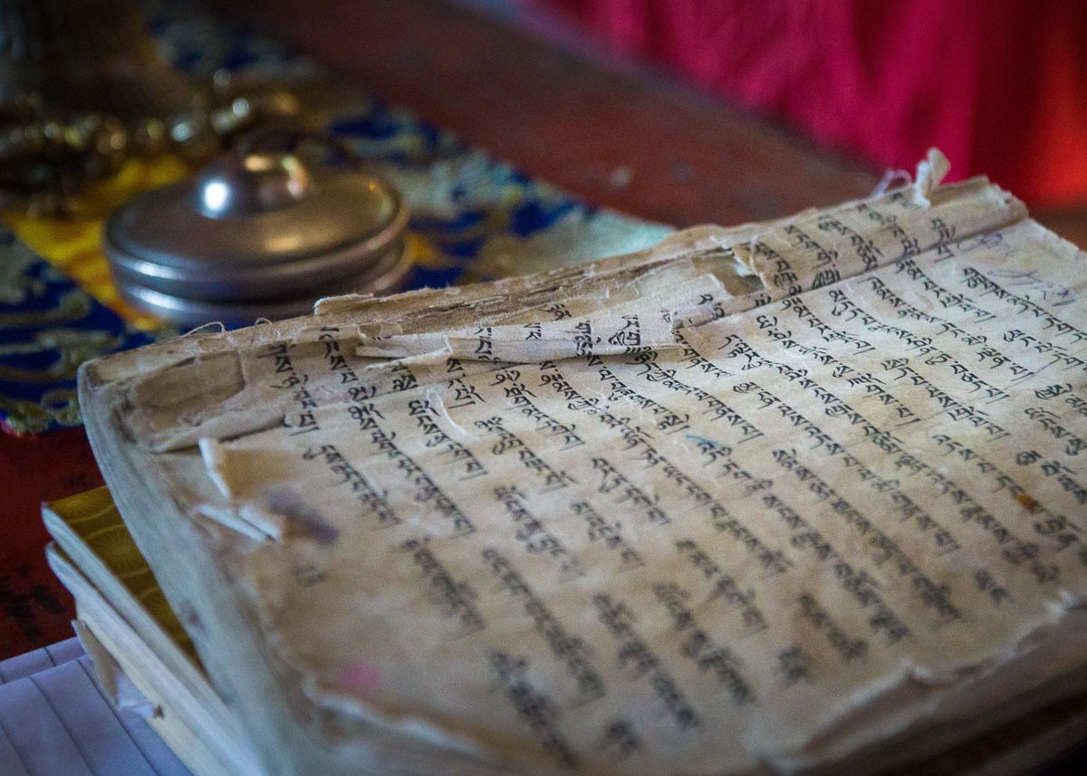 'Tibetan sacred scriptures' Poster by Lise | Displate