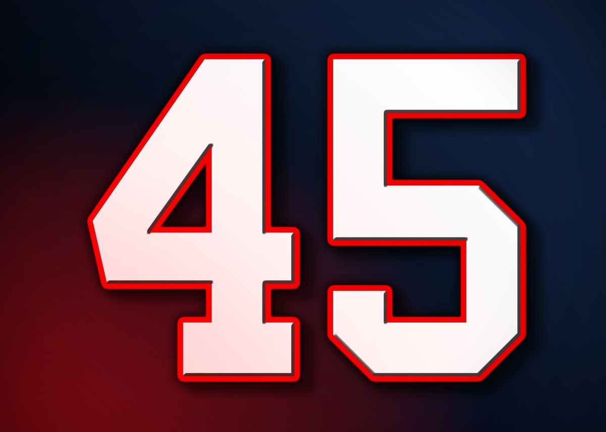 '45 Jersey Patriot Patriots' Poster, picture, metal print, paint by ...