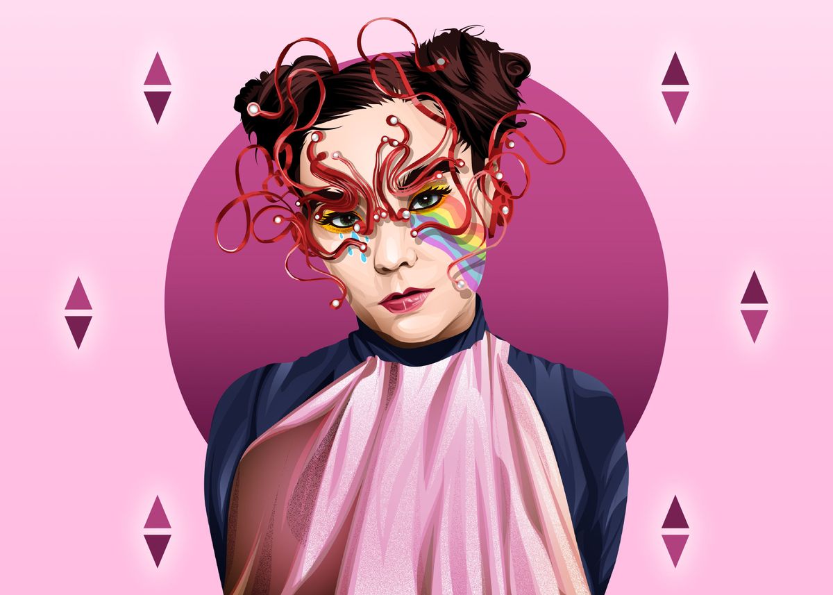 'Bjork' Poster, picture, metal print, paint by Athlehema by MochtretPro ...