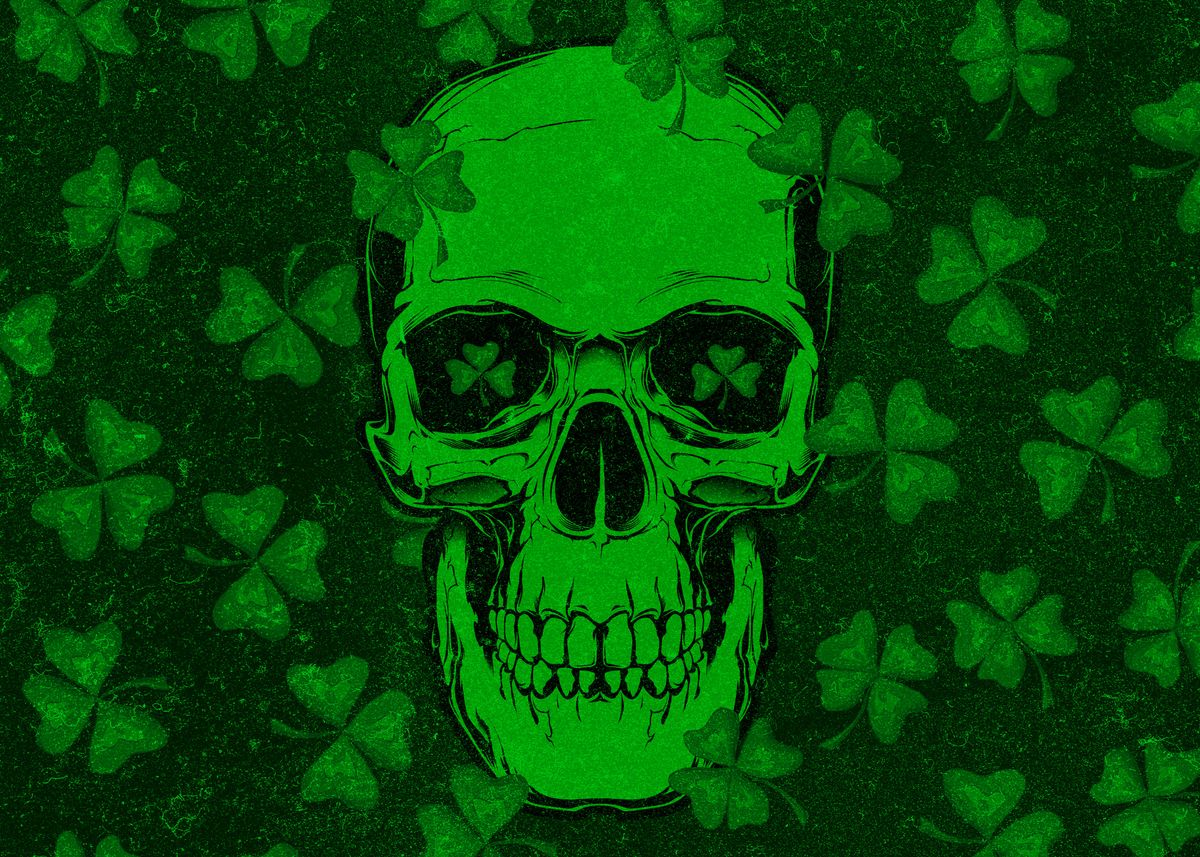 'St Patricks Day Skull' Poster, picture, metal print, paint by Visualz ...