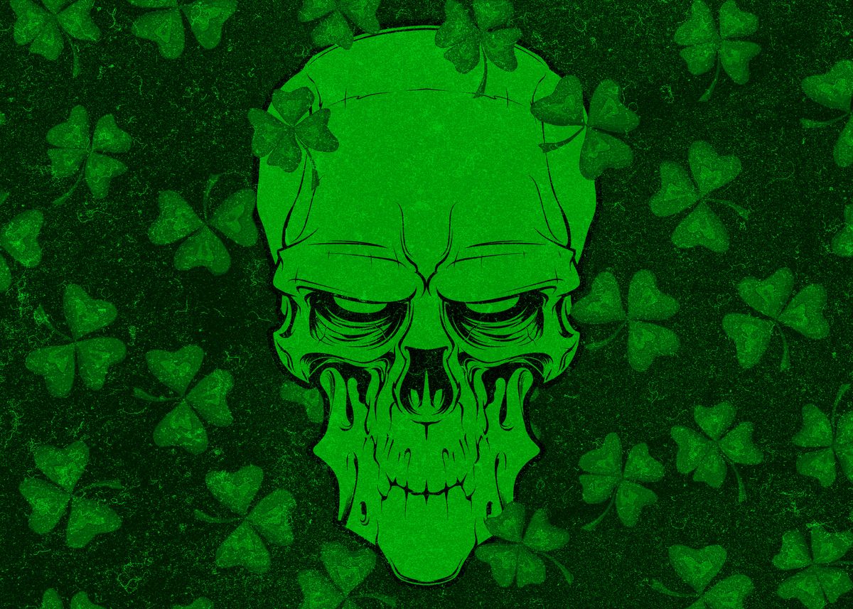 'St Patricks Day Skull' Poster, picture, metal print, paint by Visualz ...
