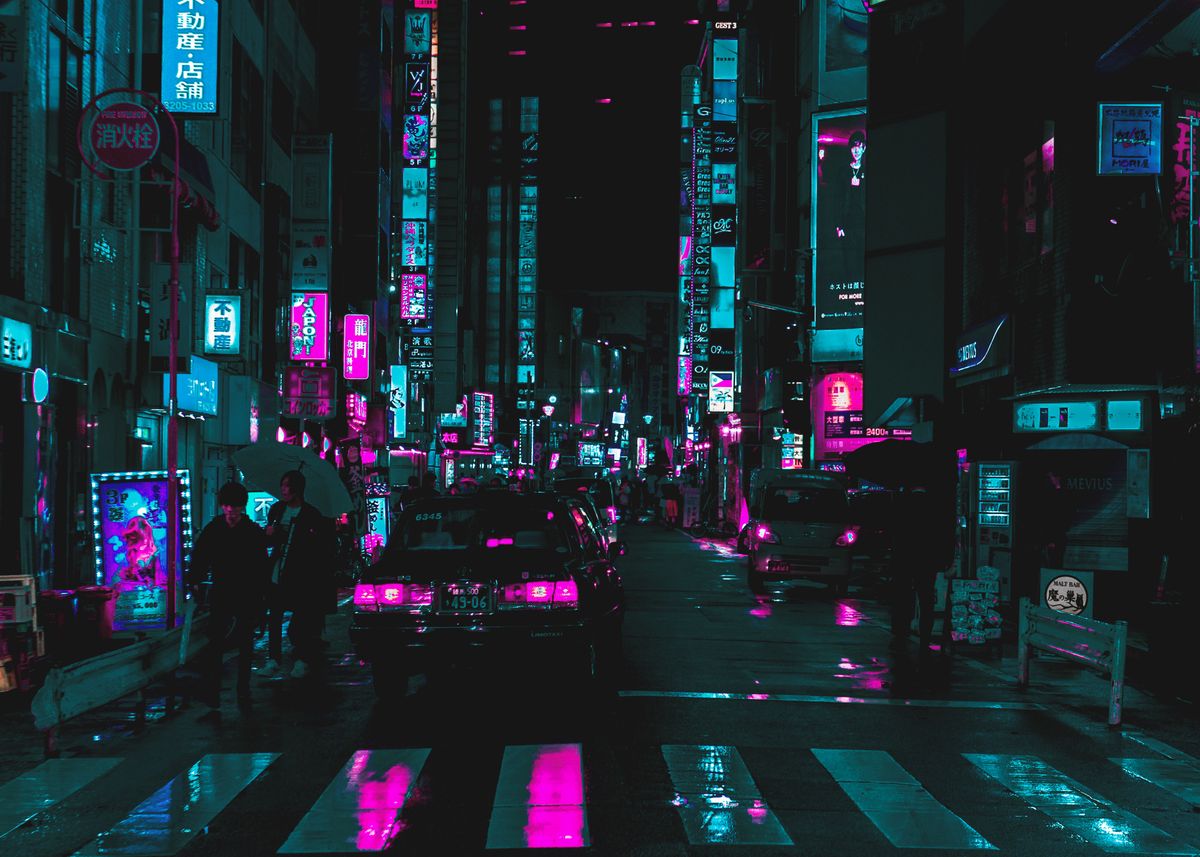 'Vaporwave Sad' Poster, picture, metal print, paint by Visualz | Displate