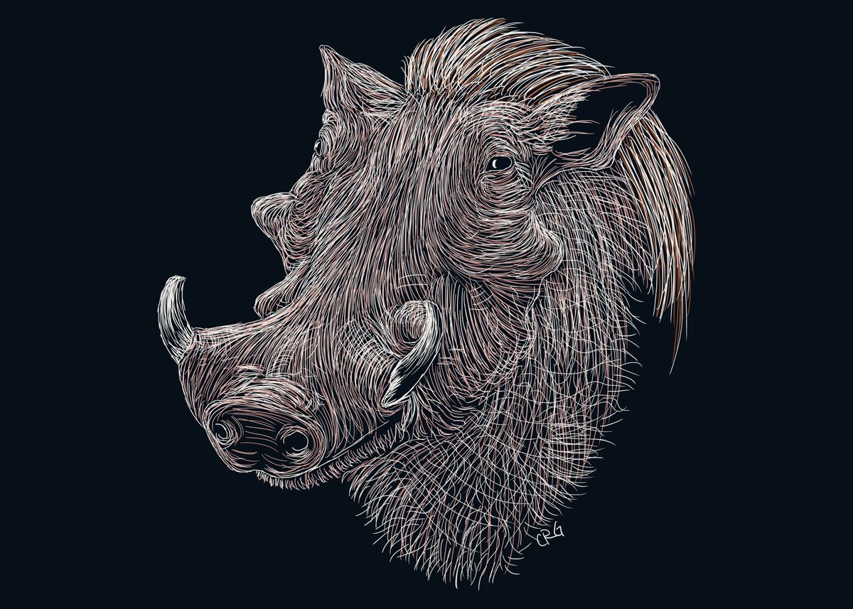 'Warthog' Poster by Christine Gamache | Displate