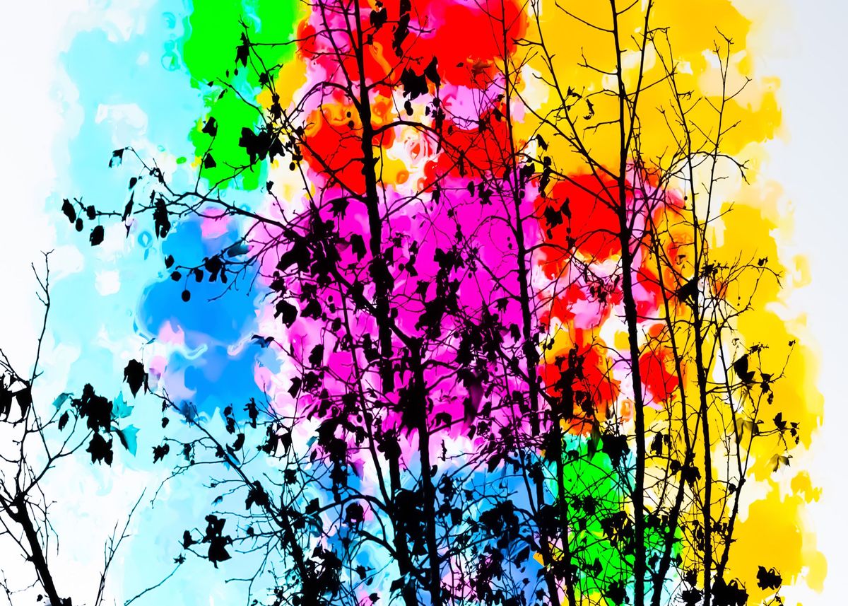 'colorful tree branch' Poster by timmy LA | Displate