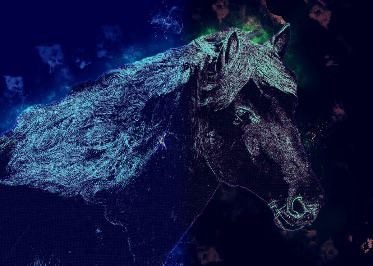 'Horse' Poster, picture, metal print, paint by 4T4 Design Studio | Displate