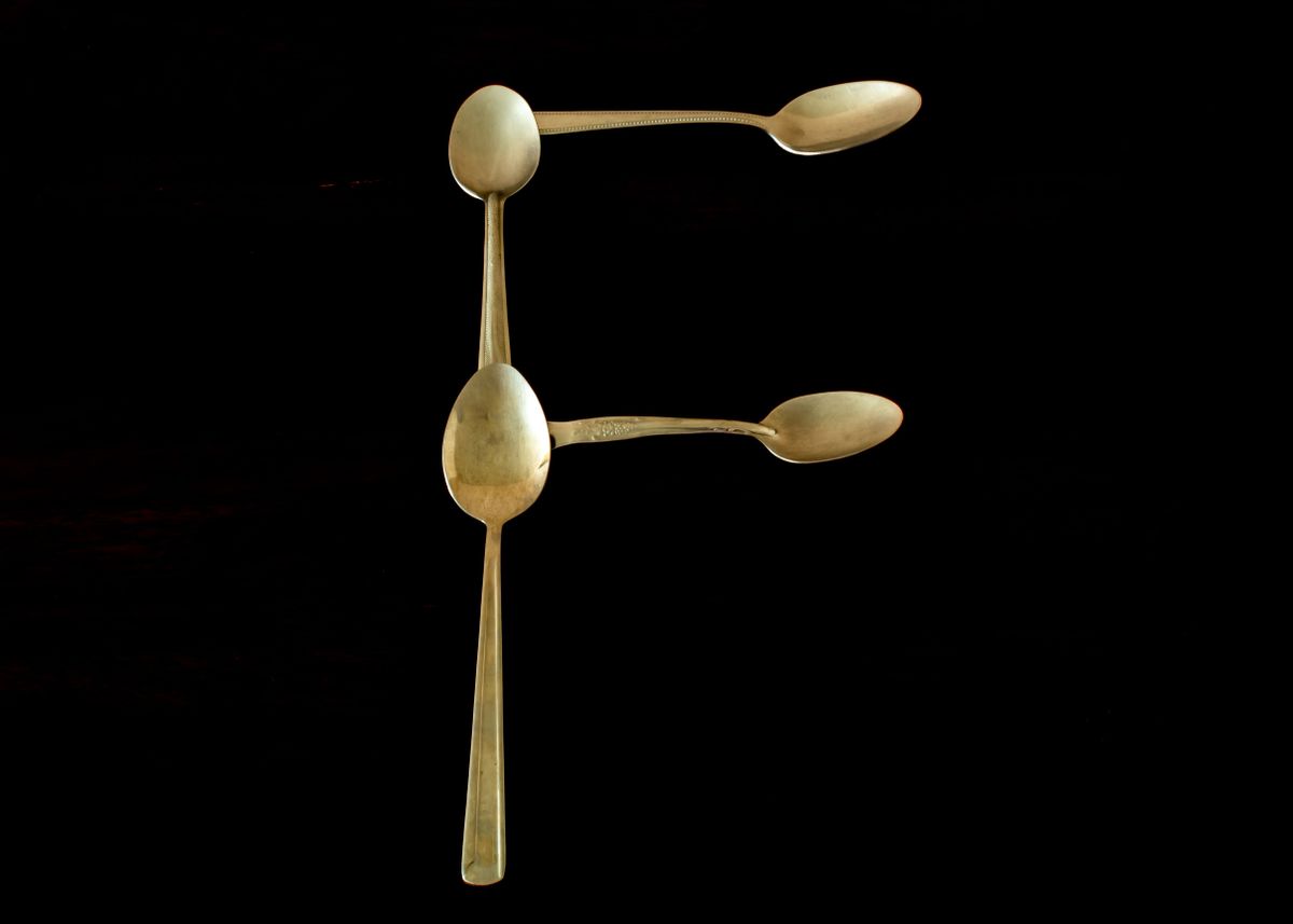 'Letter F made of spoons ' Poster, picture, metal print, paint by Jose ...