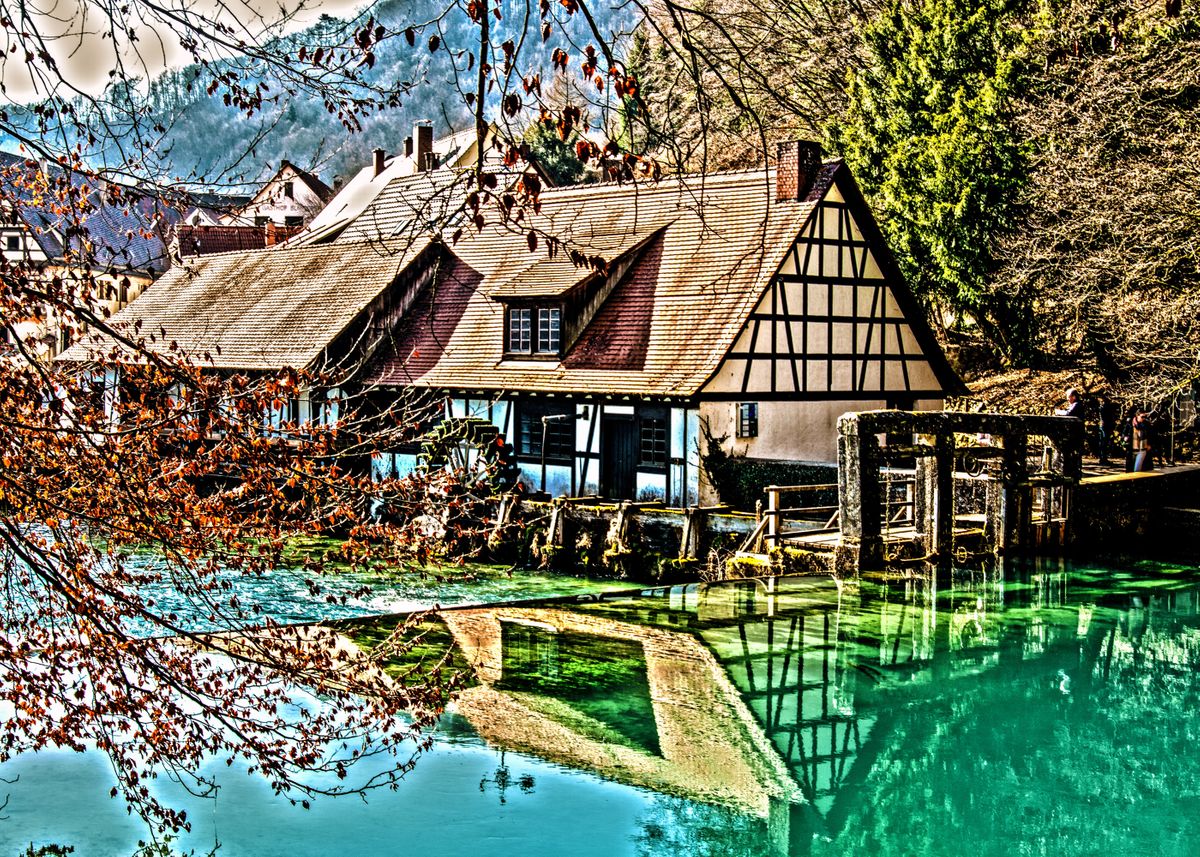 'Ther Watermill' Poster, picture, metal print, paint by Michael Naegele ...