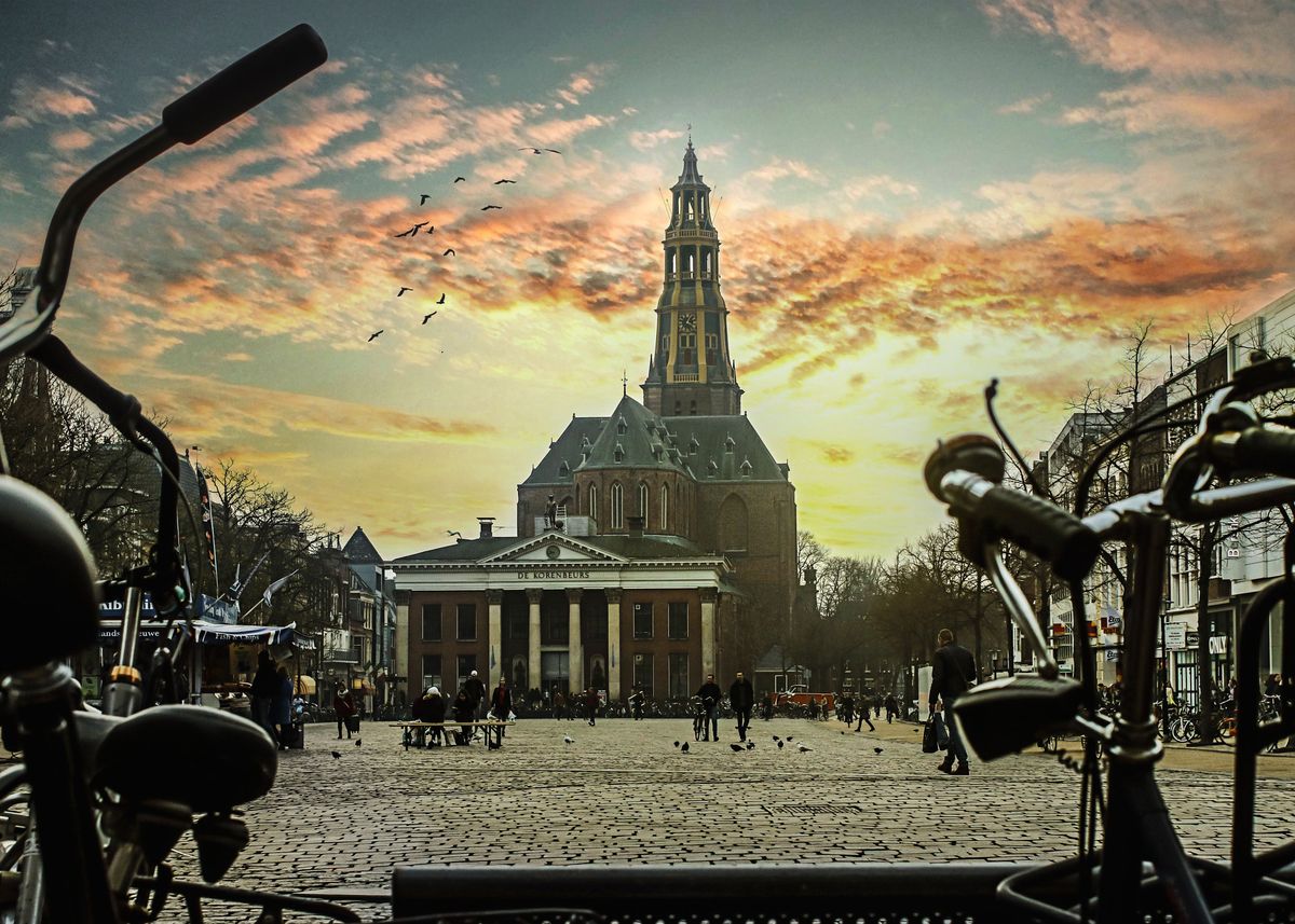 'Groningen City of bikes ' Poster, picture, metal print, paint by mk ...