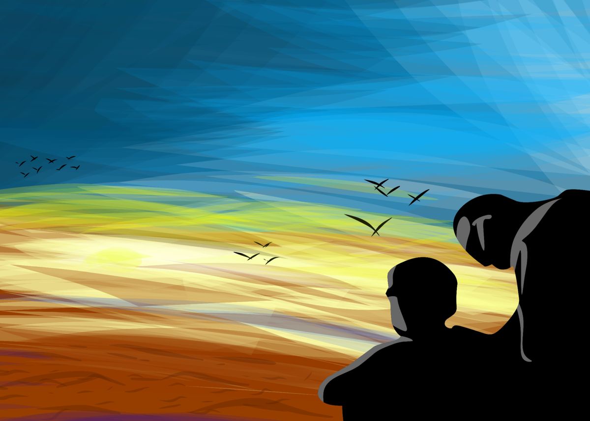 'son and father ' Poster, picture, metal print, paint by Base Mant ...